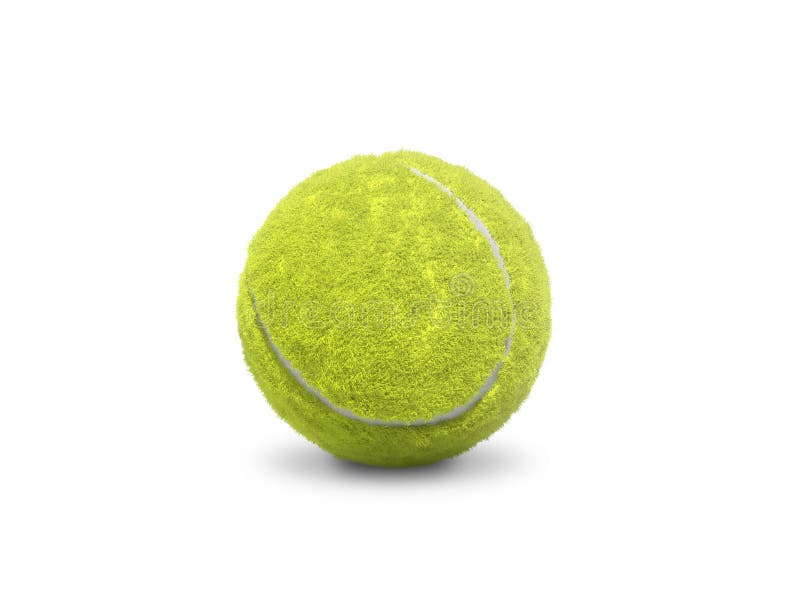 Single Tennis Ball Isolated on White Background Stock Illustration ...