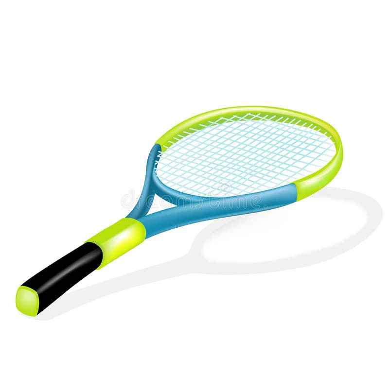 Single Tennis Racket Isolated on White Stock Vector - Illustration of ...