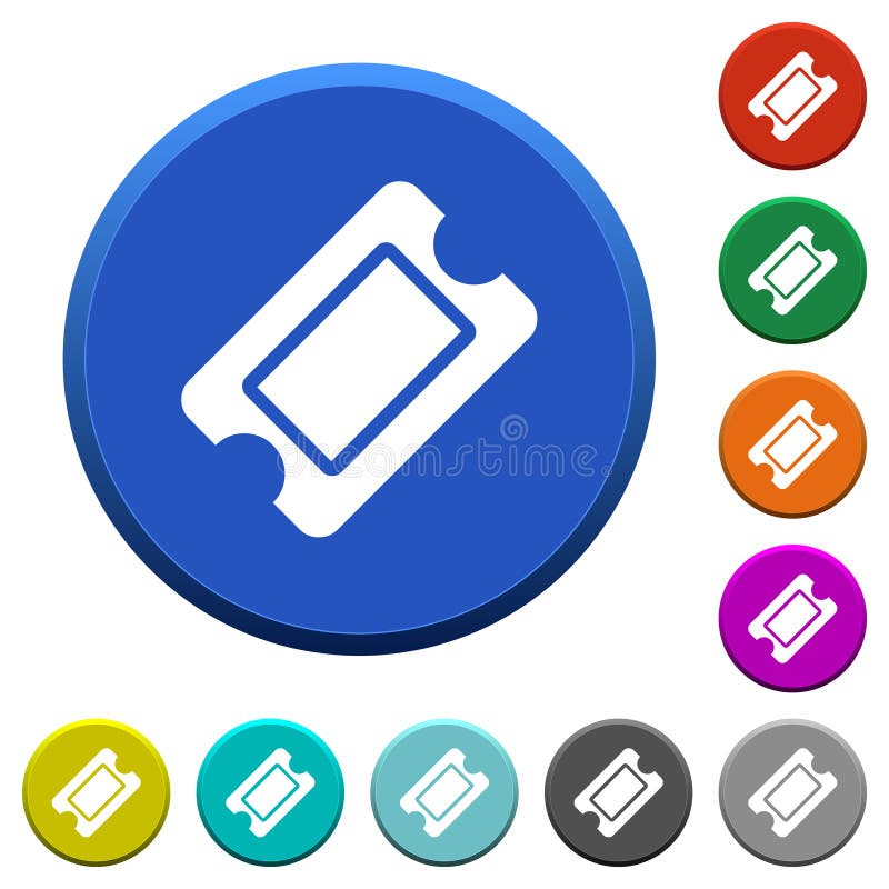 Single Ticket Beveled Buttons Stock Vector - Illustration of movie ...
