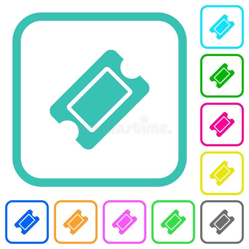 Single Ticket Vivid Colored Flat Icons Stock Vector - Illustration of ...