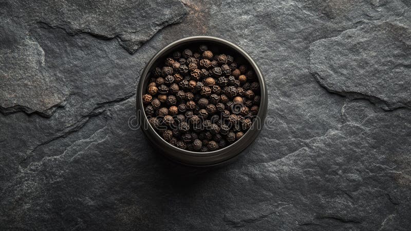Single Tin Black Pepper Styled Neutral Gray Slate Stock Photos - Free ...