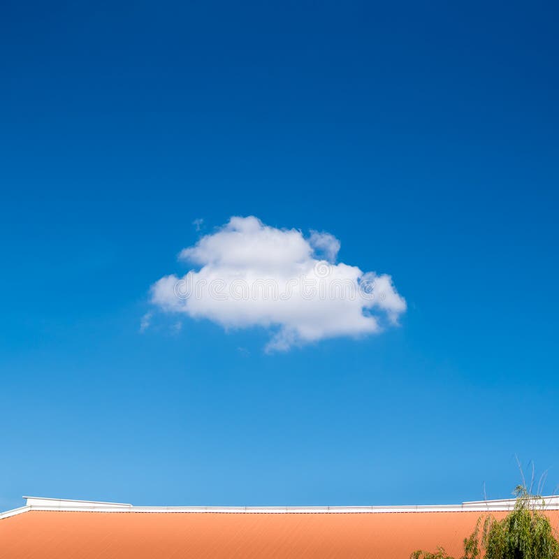 Single Tiny Cloud on Blue Sky. Stock Photo - Image of heaven, light ...