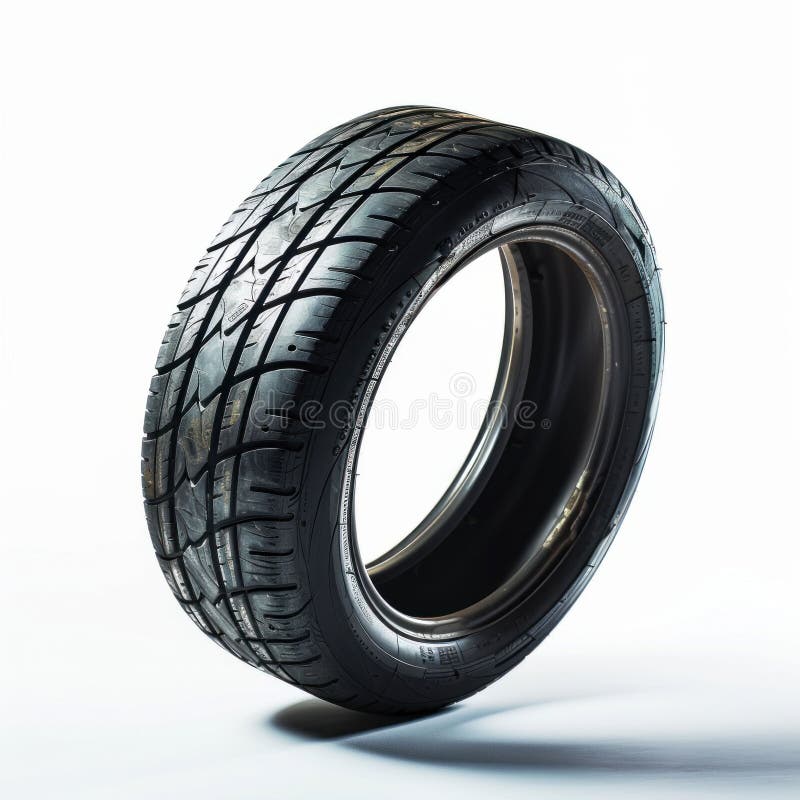 Single Tire Isolated on White Background. Generative Ai Stock ...