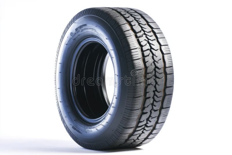 A Single Tire Lying on a Plain White Surface Stock Image - Image of ...