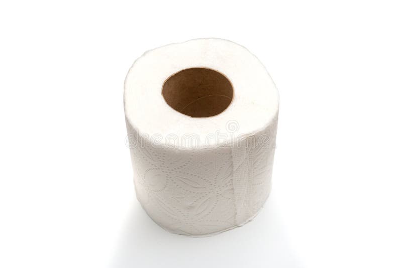Toilet Paper Roll Isolated on White Background Stock Image - Image of ...