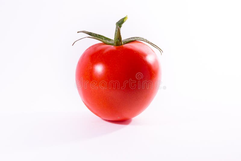Single Tomato Vegetable Stem Cooking Fresh Ingredient Isolated W Stock ...
