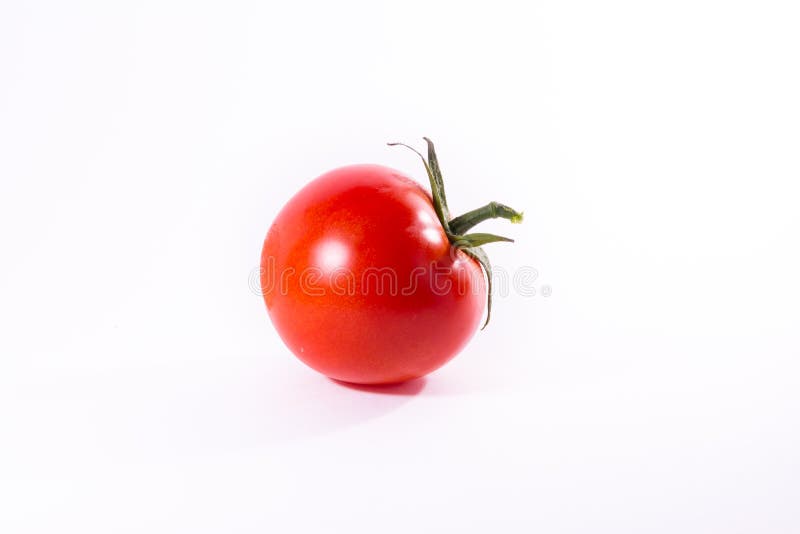 Single Tomato Vegetable Stem Cooking Fresh Ingredient Isolated W Stock ...
