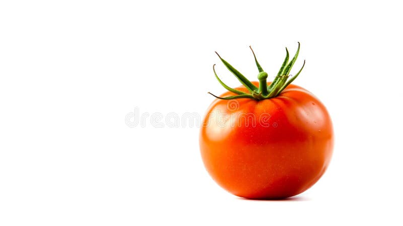 A Single Tomato on a White Surface with a White Background Stock Image ...