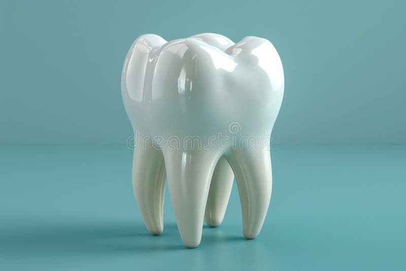 Single Tooth Isolated on Light Blue Background Stock Illustration ...