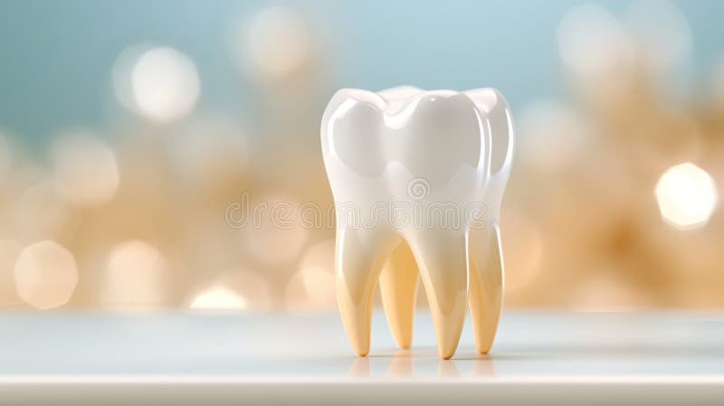Single Tooth Model on Blurred Background Stock Illustration ...