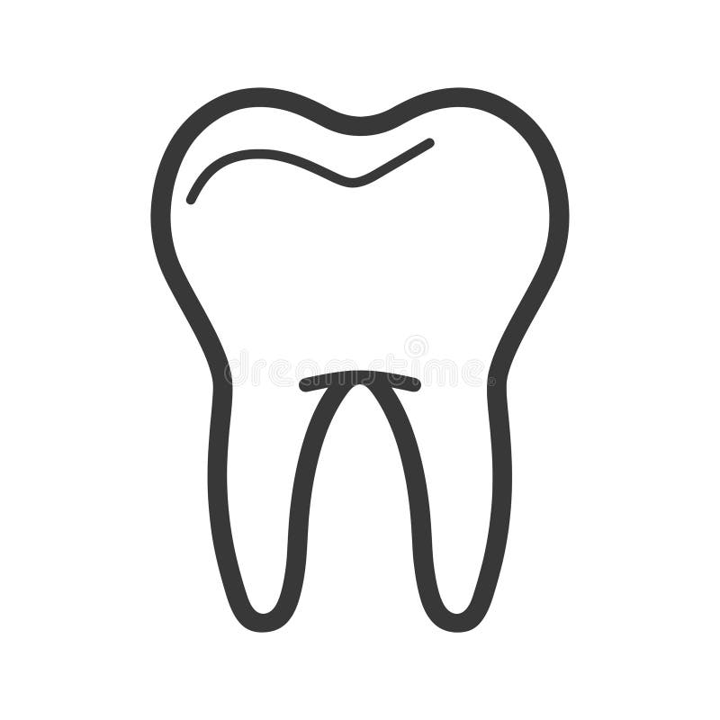 Single Tooth Outline Icon Illustration Stock Illustration ...