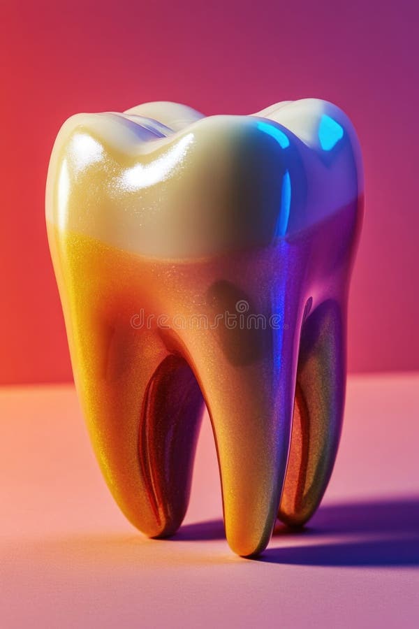 A Single Tooth with a Vibrant Rainbow Coating, Perfect for ...