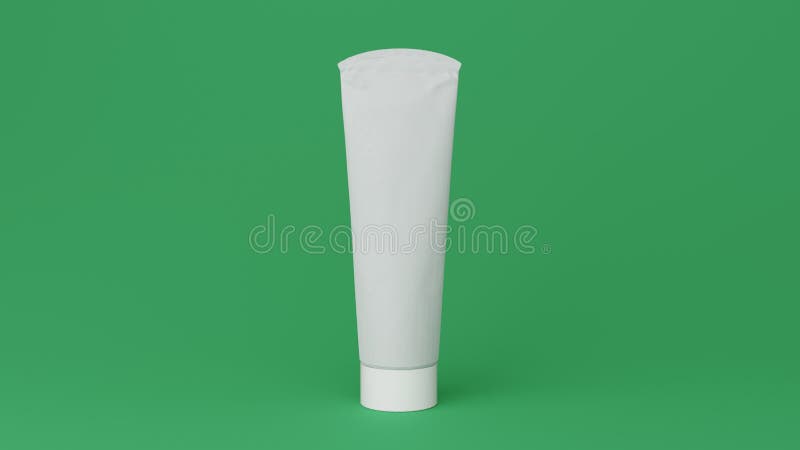 Single Toothpaste Mockup on Green Background. 3D Rendering Stock ...