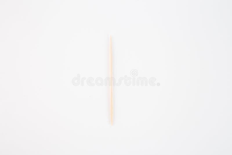 A Single Toothpick Placed on White Background, Toothpick the Central ...