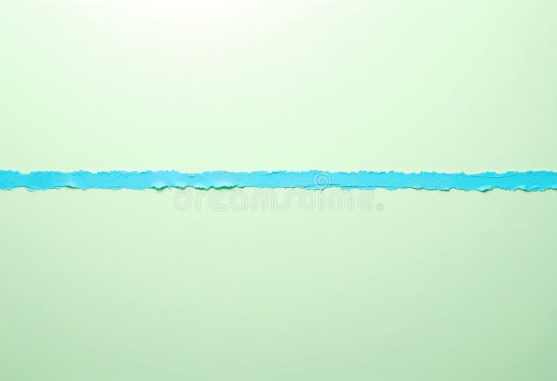 A Single Torn Strip of Blue Paper Against a Pale Green Background ...