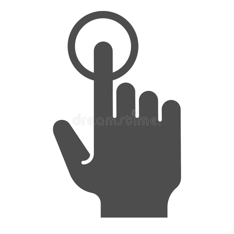 Single Touch Solid Icon. Tap Vector Illustration Isolated on White ...