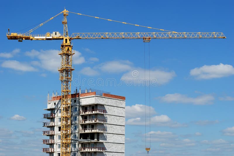 Single Tower Column Crane Loader Stock Image - Image of roof, boom ...
