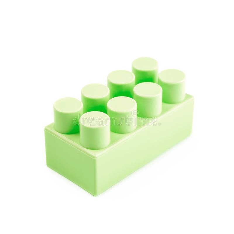 Single Toy Construction Block Isolated Stock Image - Image of assemble ...