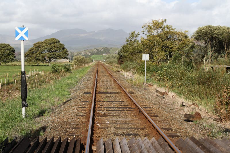 Single track rail-line. stock photo. Image of tracks - 18067050