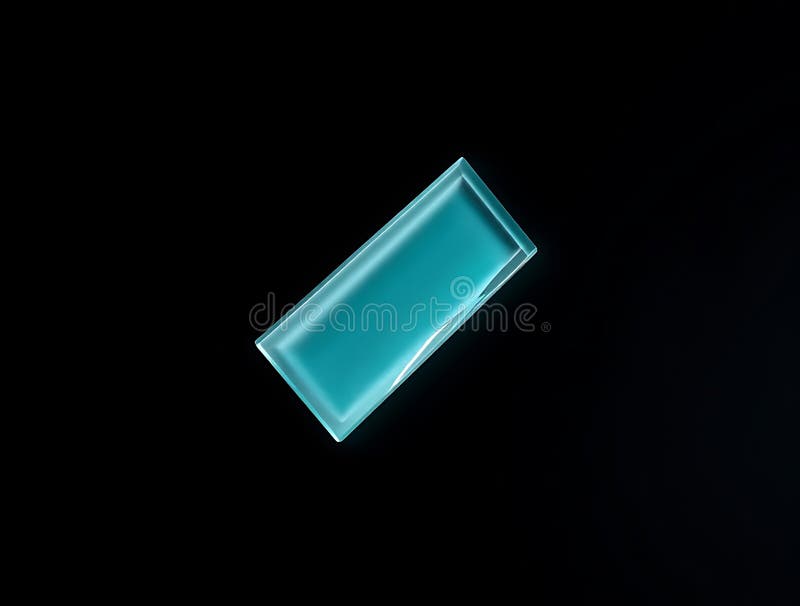 Teal Glass Rectangle: Minimalist, Dark Background Design Stock ...