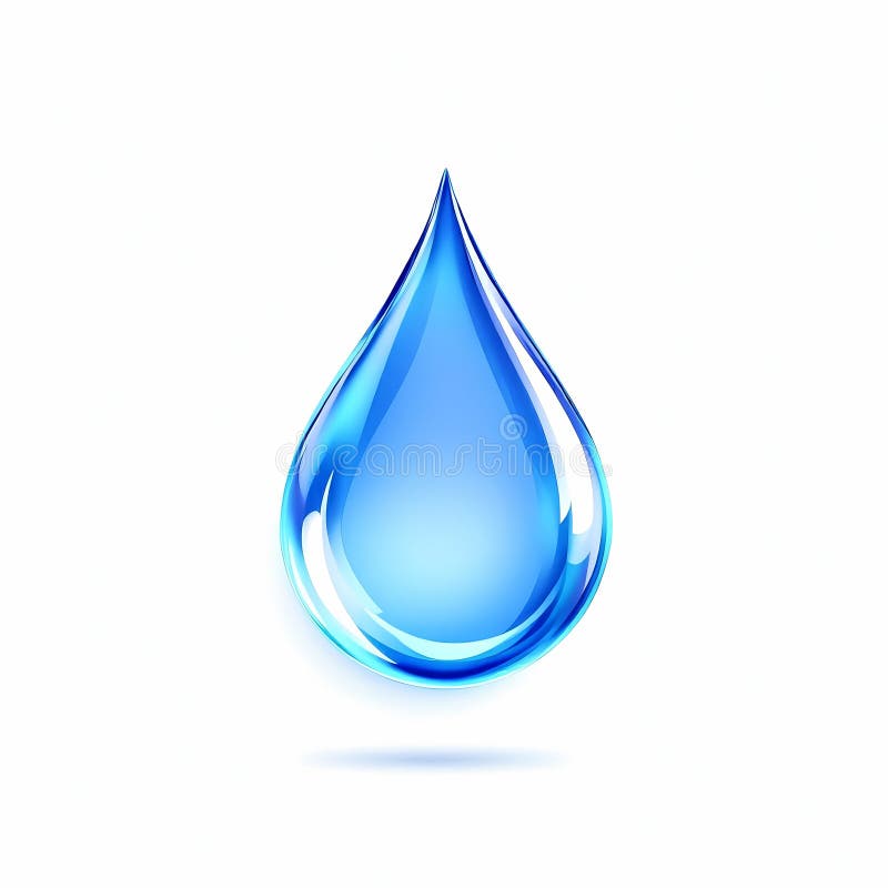 Single Blue Water Drop Illustration on White Stock Illustration ...