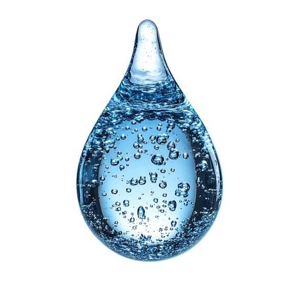 Single Transparent Water Drop with Bubbles Stock Illustration ...