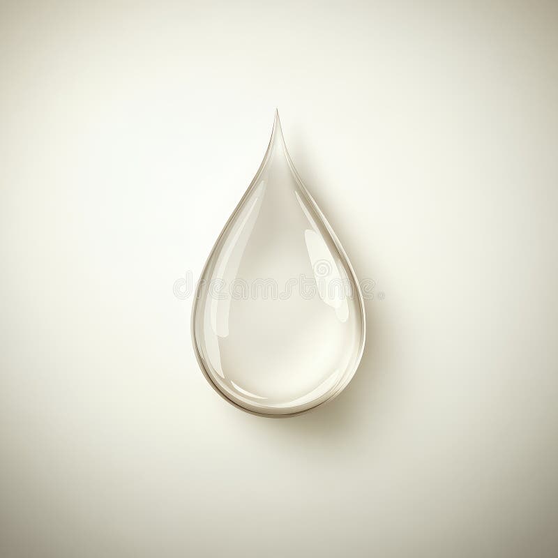 Single Transparent Water Drop Isolated on White Background Pure Clean ...