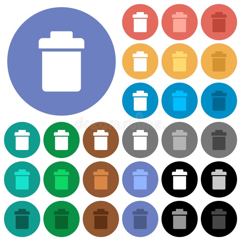 Single Trash Rounded Square Flat Icons Stock Vector - Illustration of ...