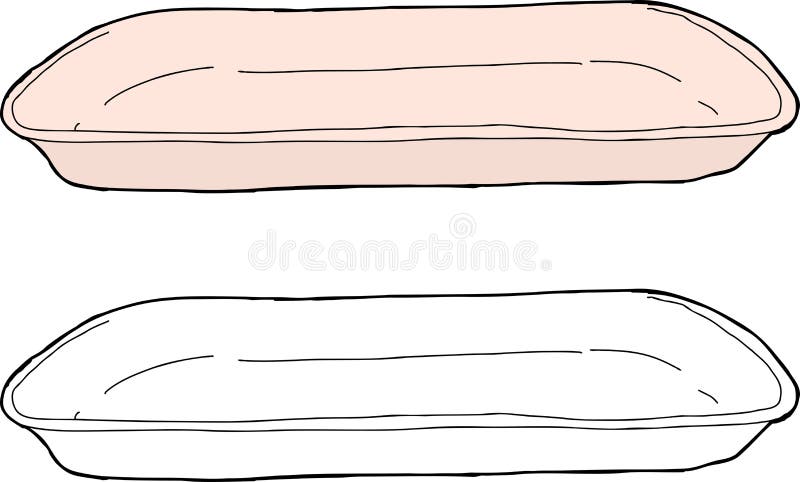 Empty Tray Illustration Outline Stock Illustration - Illustration of ...