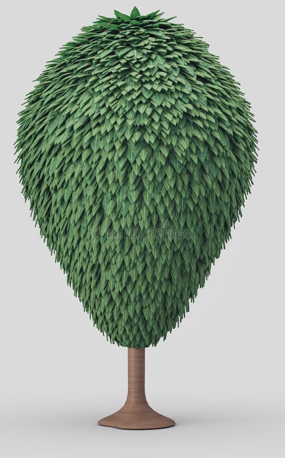 Single Tree with Dense Leaves, Stylize Tree Model Covered by Green ...