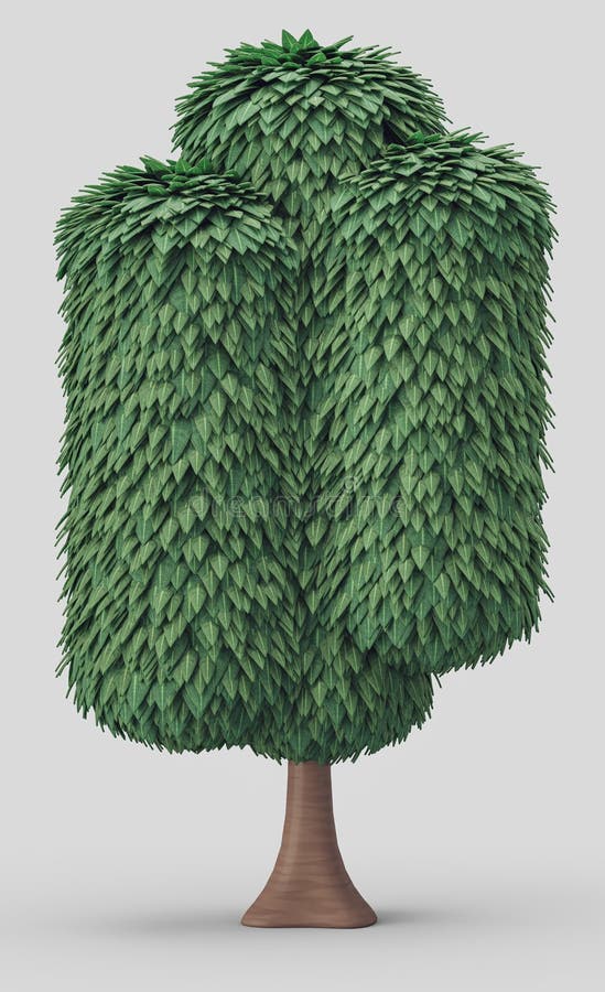 Single Tree with Dense Leaves, Stylize Tree Model Covered by Green ...