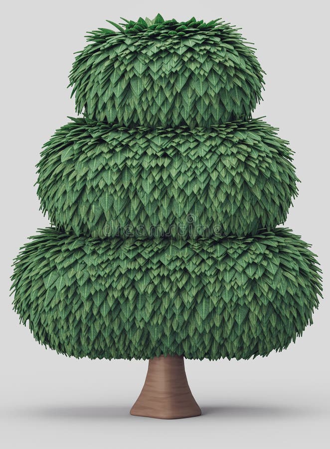 Single Tree with Dense Leaves, Stylize Tree Model Covered by Green ...