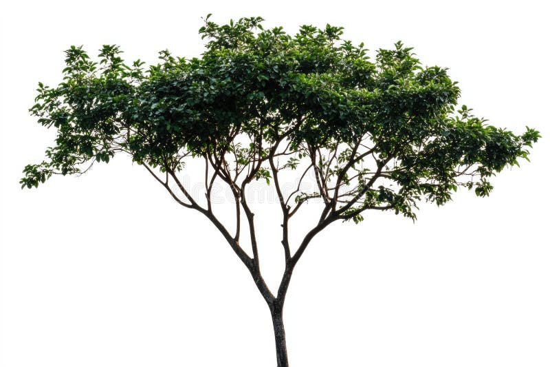 A Single Tree with Green Leaves on a White Background, Suitable for Use ...