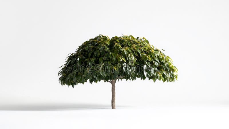 Lush Green Tree with Dense Leaves on White Background Stock ...