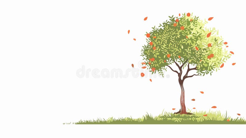 Single Tree Vector Symbol with Copy Space for Plants Stock Illustration ...