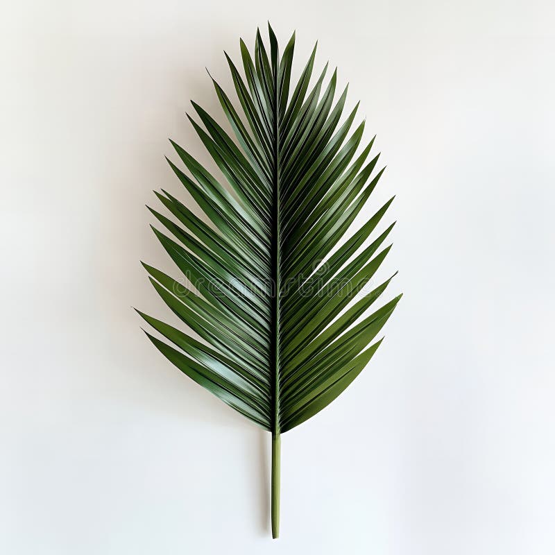 Single Tropical Palm Leaf on White Background Simple Minimalist Nature ...