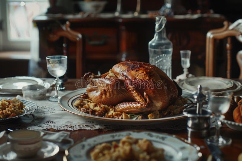 Turkey on Plate stock image. Image of meal, thanksgiving - 383943197