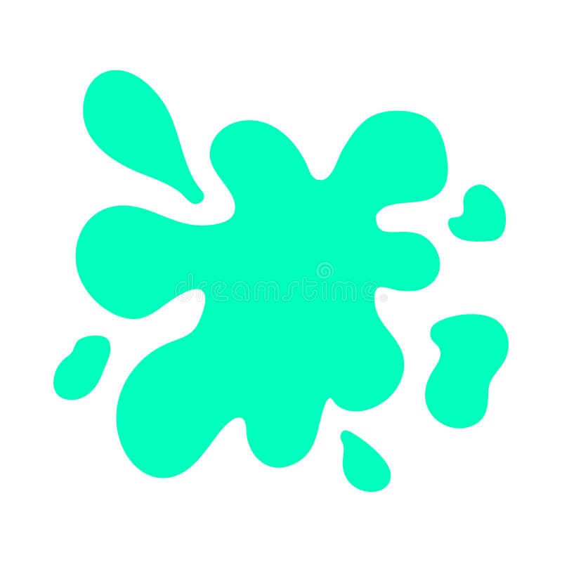 Single Turquoise Blot. Splash on a White Background Stock Illustration ...