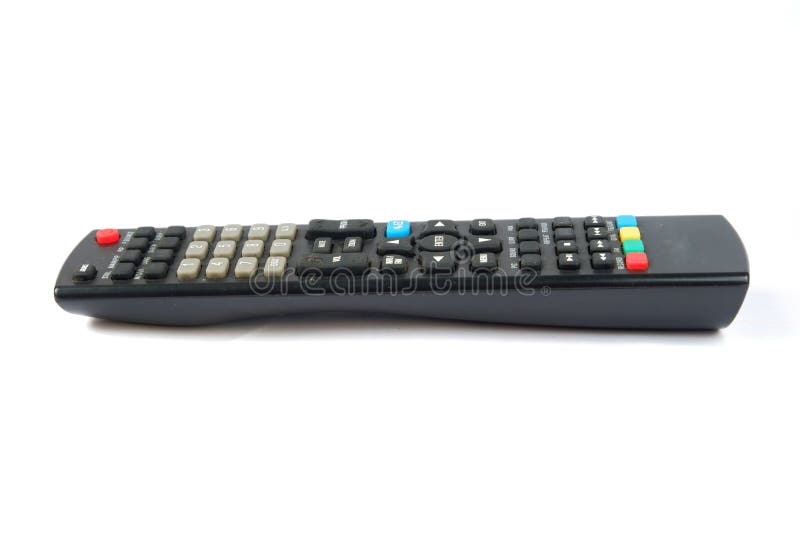 Black Tv Remote Control Front View Isolated White Stock Photos - Free ...