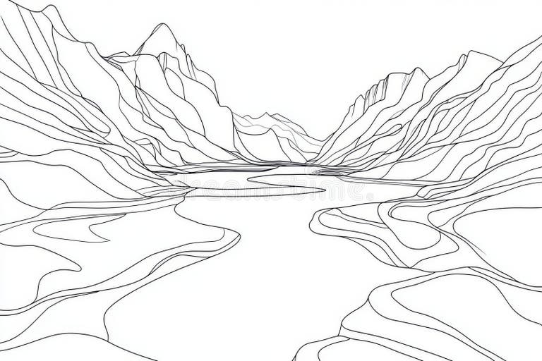 A Single Unbroken Line. Line Art. Minimalistic Single Line. White ...