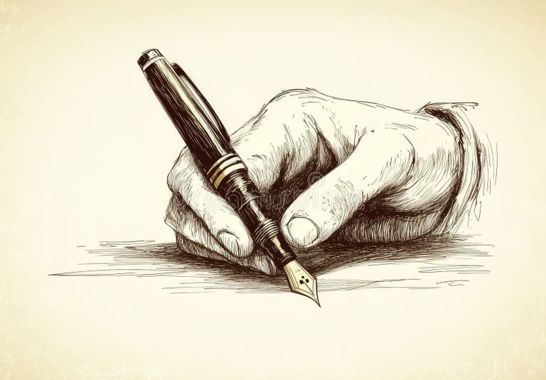 A Single, Unbroken Line Drawing of a Pen Creating a Wave with a Fine ...