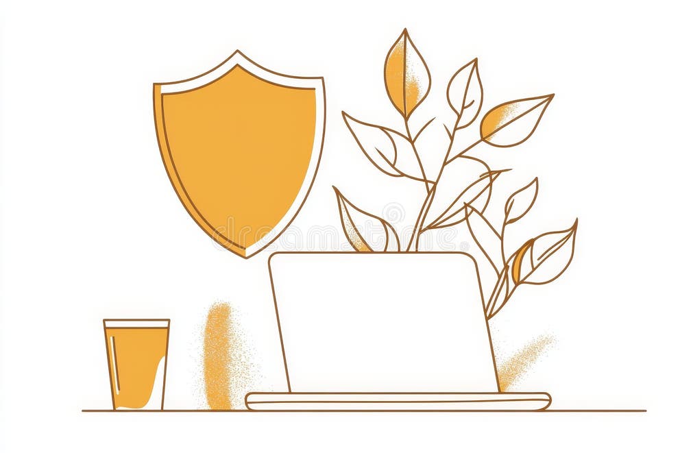 A Single Unbroken Line. Safeguarding Information. a Shield and a Laptop ...