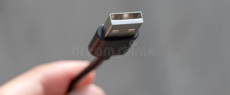 Single Usb Cable Connection Background Panorama Stock Image - Image of ...