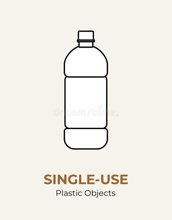 Single-use Plastic Bottle. Vector Illustration of Recycling Plastic ...