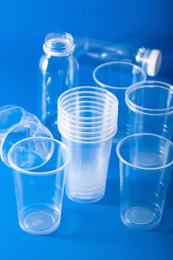 Single Use Plastic Bottles, Cup. Concept of Recycling Plastic, Plastic ...