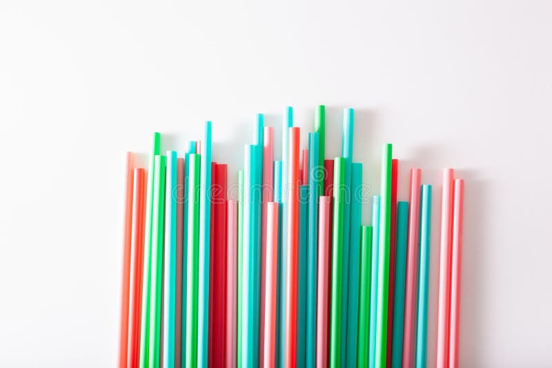 Single Use Plastic Drinking Straws Stock Photo - Image of color, straw ...