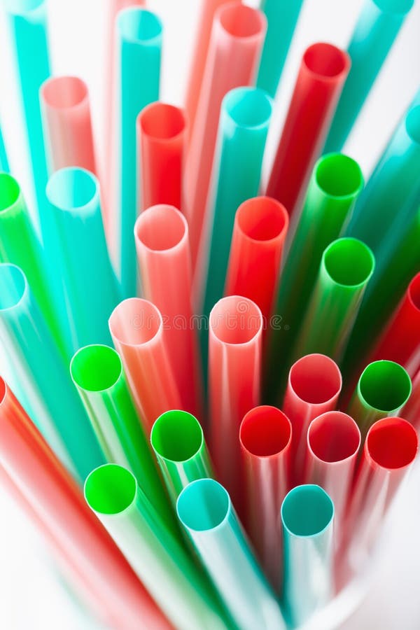 Single Use Plastic Drinking Straws Stock Image - Image of cocktail ...