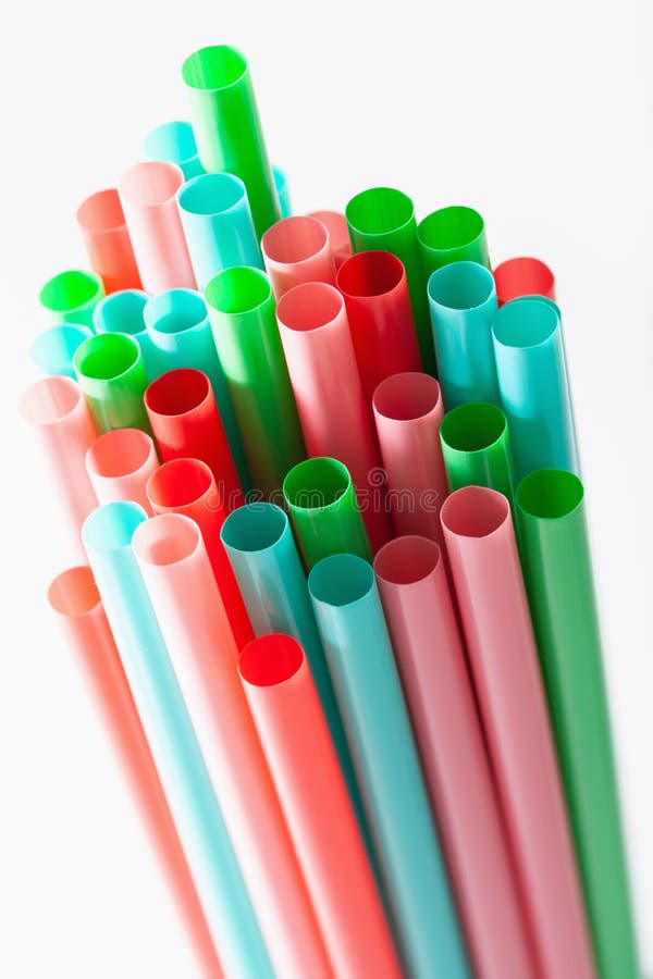 Single Use Plastic Drinking Straws Stock Photo - Image of concept ...