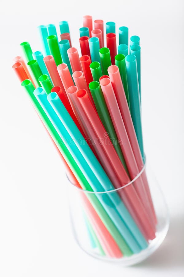 Single Use Plastic Drinking Straws Stock Image - Image of pollution ...