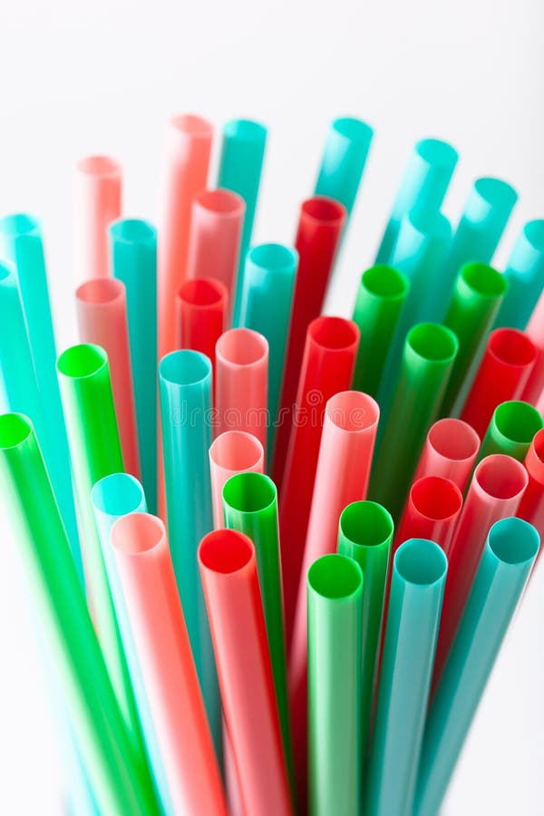 Single Use Plastic Drinking Straws Stock Image - Image of beverage ...